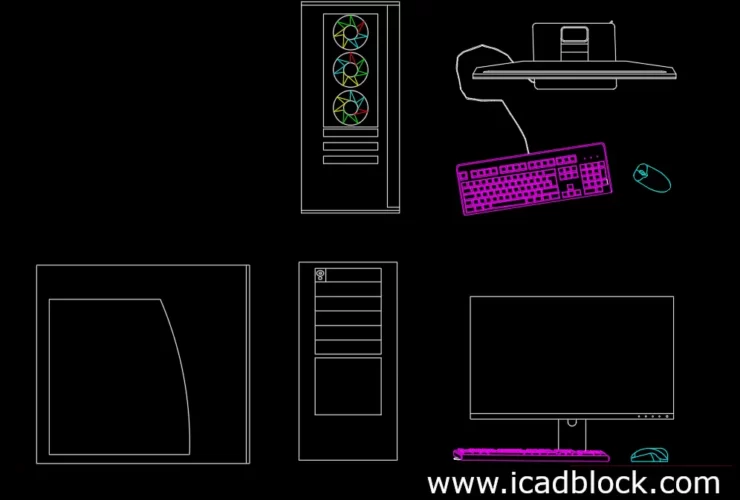 Computer CAD Block in plan and elevation - iCADBLOCK