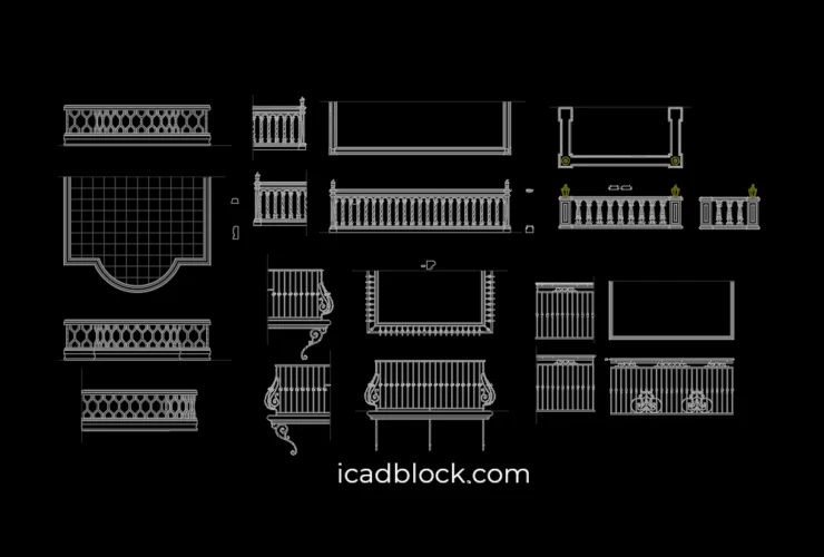 Railing Cad Block Collection In Dwg Icadblock