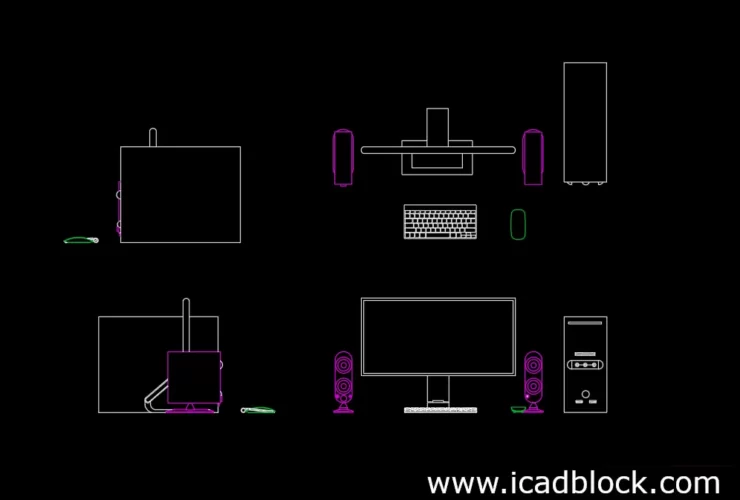 Computer CAD Block in plan and elevation - iCADBLOCK