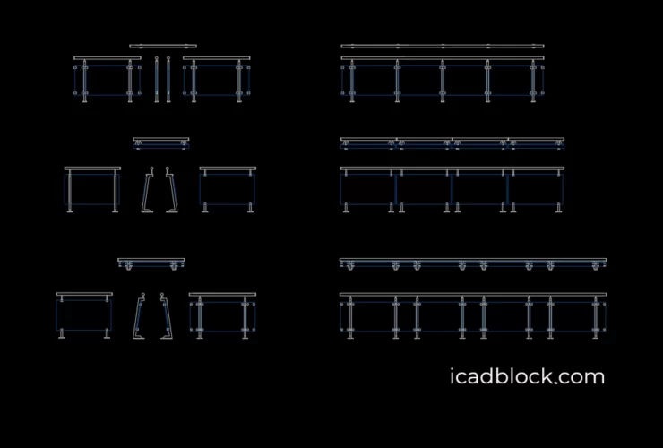 Railing Cad Block Collection In Dwg Icadblock