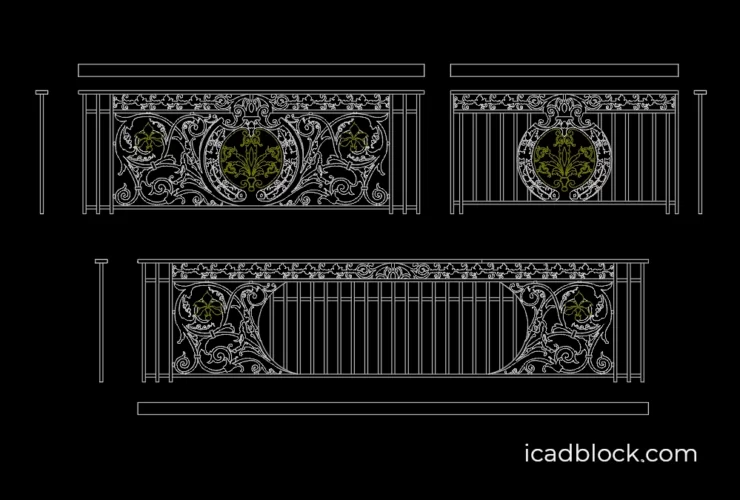 Railing CAD Block collection in DWG - iCADBLOCK