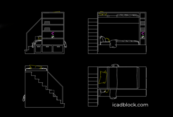 Bed CAD Block Collection in DWG - iCADBLOCK