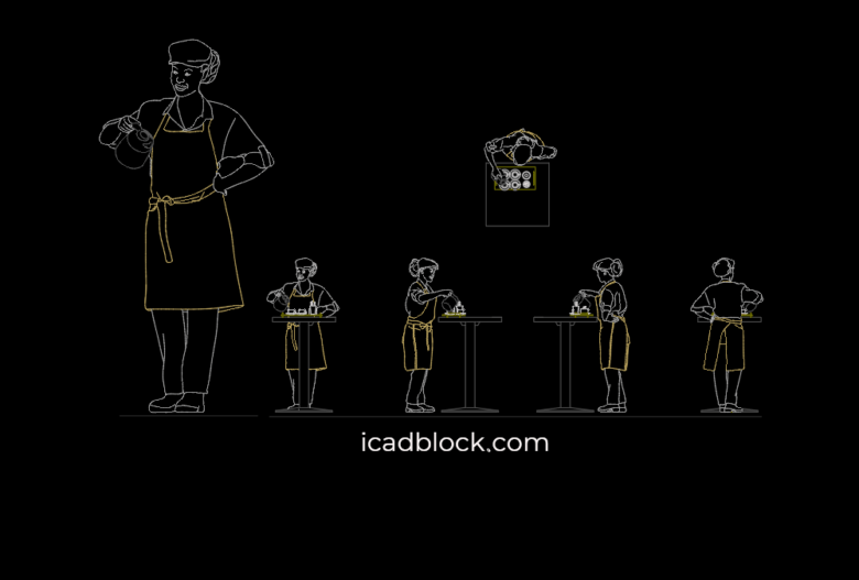 People in bar and restaurant CAD Block collection - iCADBLOCK